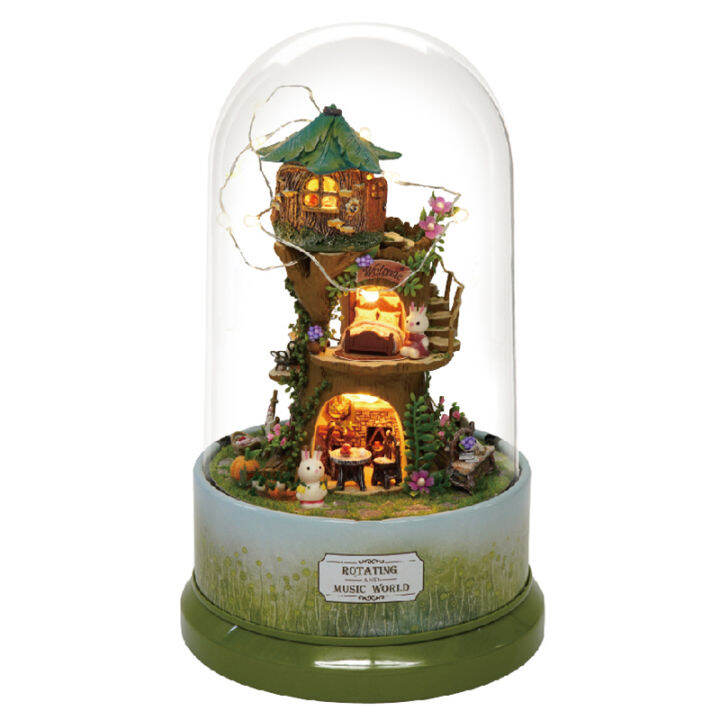 Miniature DIY Happy Tree House Rotating Music Dome | Lazada PH