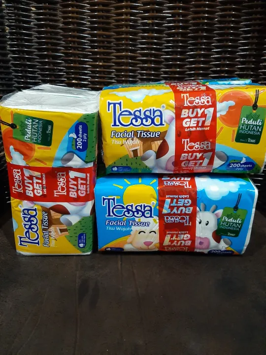 Tessa Facial Tissue 200 sheet 2 ply Buy 1 get 1 | Lazada Indonesia