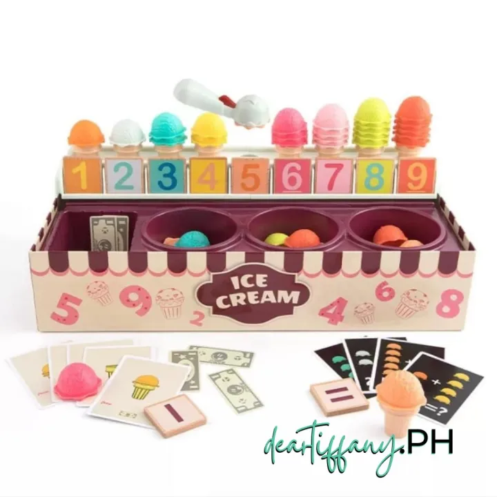 TOP BRIGHT ICE CREAM MATH SET PRETEND PLAY EDUCATIONAL TOY EARLY ...