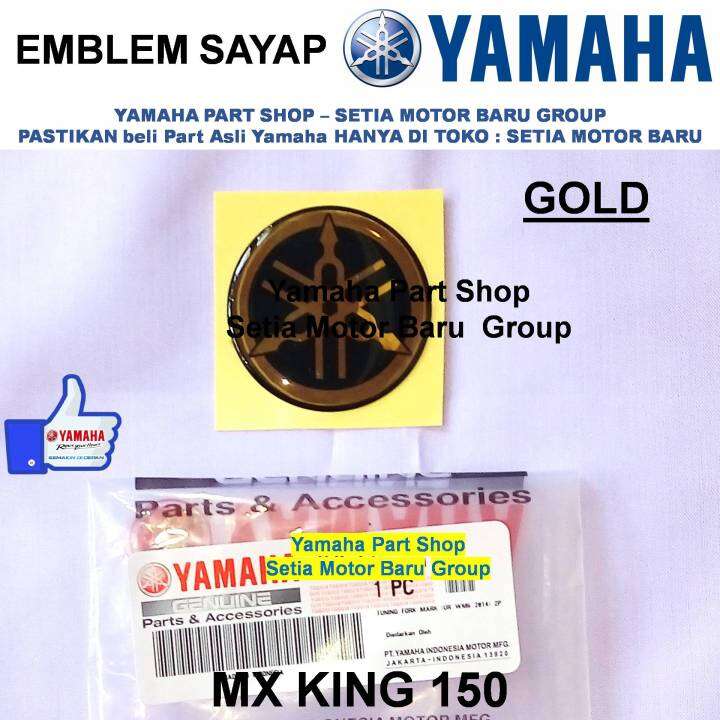 Stiker Emblem Logo Bulat Gold Sayap MxKing Mx King Original Asli Yamaha ...