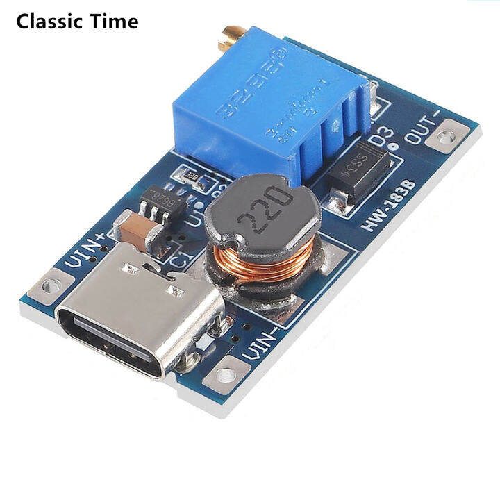 MT3608 DC-DC 2A Step Up Adjustable Boost Module Power Supply Booster Module With Type-C USB 2V ...