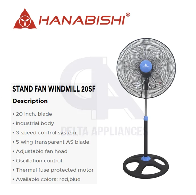 Hanabishi Windmill 20SF Stand Fan (Assorted Colors) | Lazada PH