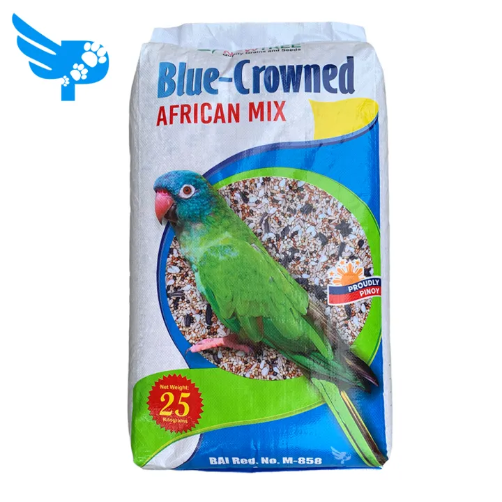 Blue Crowned African Mix 25KG - for All Types of Birds - Bird Feed ...