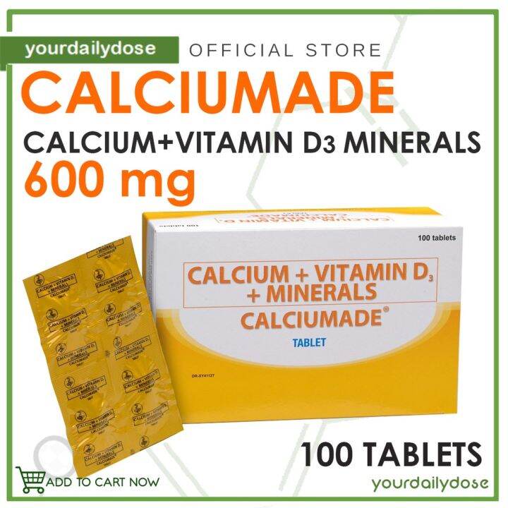 CALCIUMADE Calcium + Vitamin D3 + Minerals sold per tab | Lazada PH