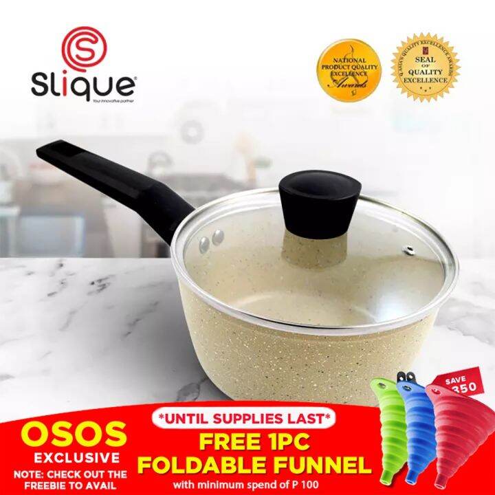 SLIQUE Forged Sauce Pan Premium Multi Layer Non Stick Marble Coating ...