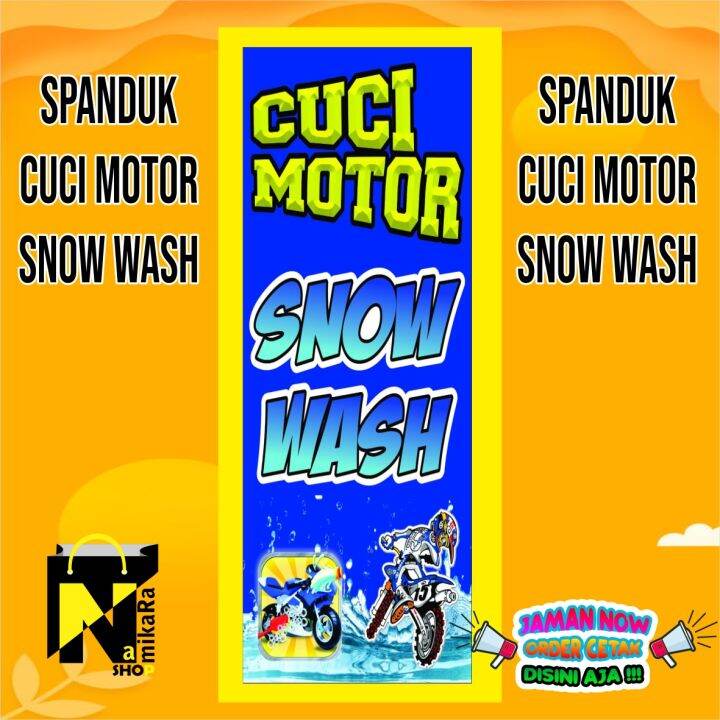 sepanduk banner cuci motor snow wash , spanduk cuci motor steam custom ...