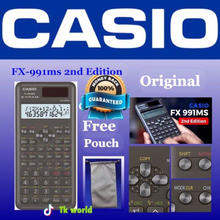 Casio fx-991MS Scientific Calculator 2nd Edition free pouch | Lazada
