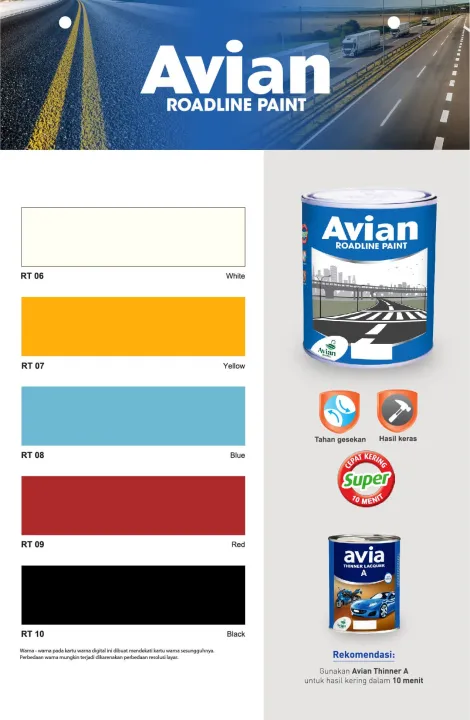 Cat Avian Road Line Marka Jalan Aspal Lapangan Tembok Beton 1 kg ...