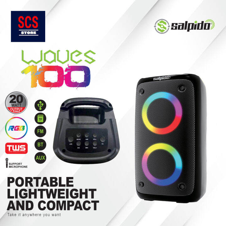 Salpido Waves 100 RGB Portable Bluetooth Mini Speaker | Lazada