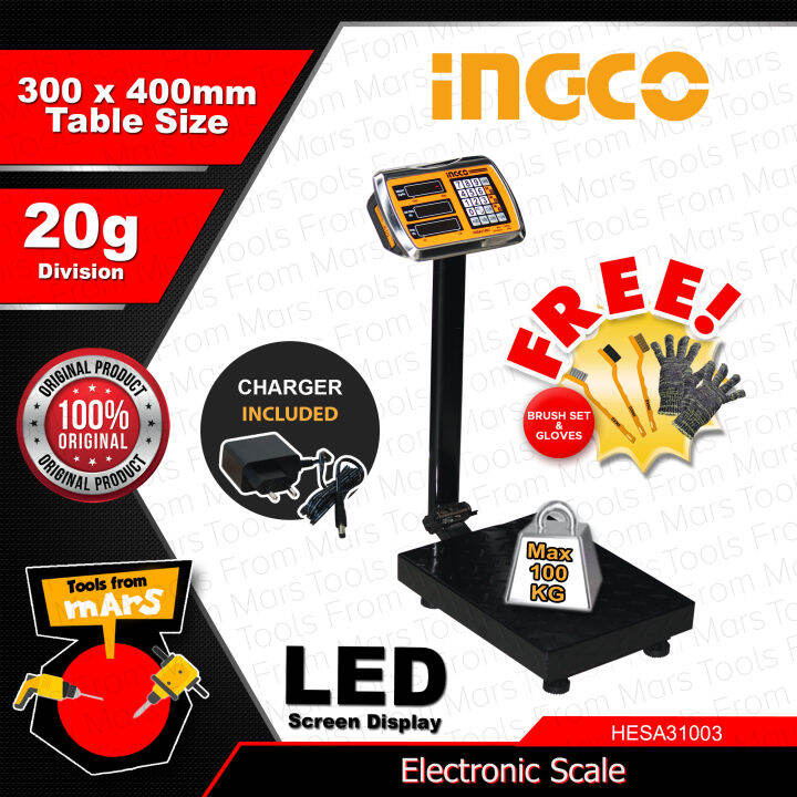 INGCO 100KG Electronic Scale HESA31003 •TOOLS FROM MARS• IPT | Lazada PH