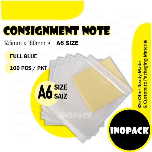 A6 Size Consignment Note - 100pcs/pkt Consignment Pocket Whole Glue ...