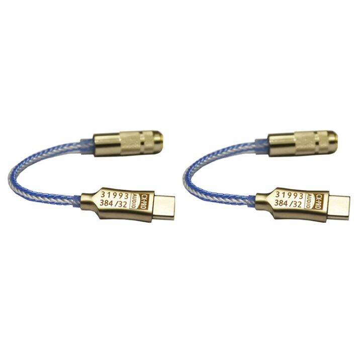 2x Cx31993 Usb Type C Dac Headphone Amp Blue With 3 5mm Output Snr128db Pcm 32b 384khz For