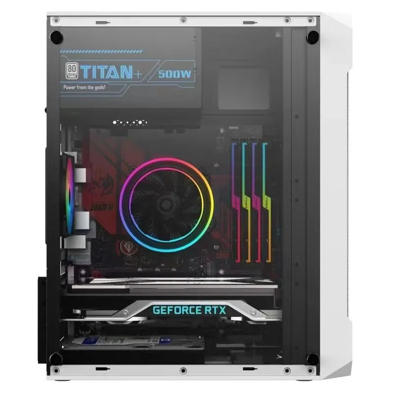 KENLEI KEYTECH T100 Tempered Glass Gaming PC / Desktop Case MICRO ATX ...