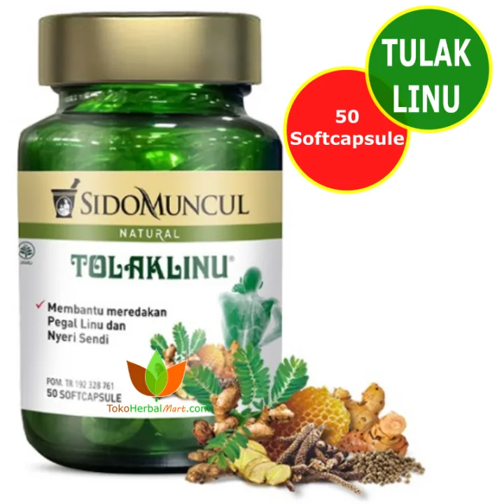 Tolak Linu Sidomuncul Natural 50 Kapsul Softcapsule Obat Herbal Pegal