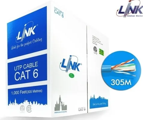 สาย LAN LINK CAT6 สีฟ้า ความยาว 305 เมตร | Lazada.co.th