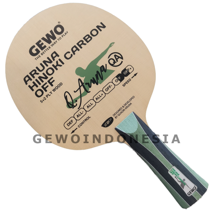 GEWO Aruna Hinoki Carbon OFF - Kayu Pingpong Blade Tenis Meja Bet Bat Offensive Offensive+ ...