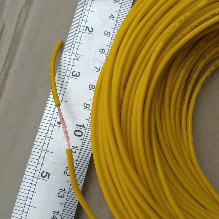 awg 18 kabel serabut asli tembaga warna kuning 50m BSO | Lazada Indonesia