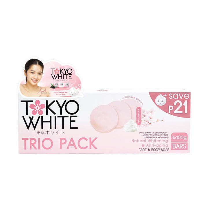 TOKYO WHITE Natural Whitening and Anti - Aging Face & Body Soap TRIO ...