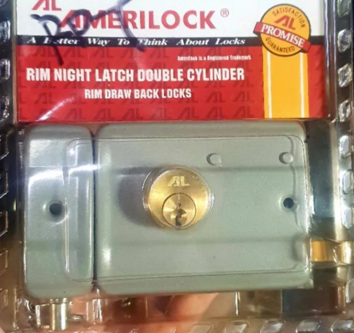 Amerilock Rim Night Latch Double Cylinder ( Grey / Red ) | Lazada PH