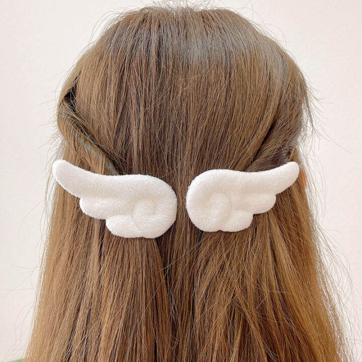 Angel Wings Hair Clips for Women, Cartoon Style Plush Barrettes Hair ...