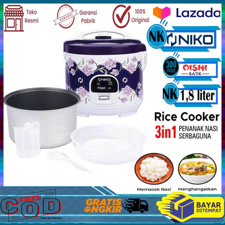 Niko Magic Com 3in1 1.8 Liter Oishi Batik Ungu (Tutup Kaca) Berkualitas ...