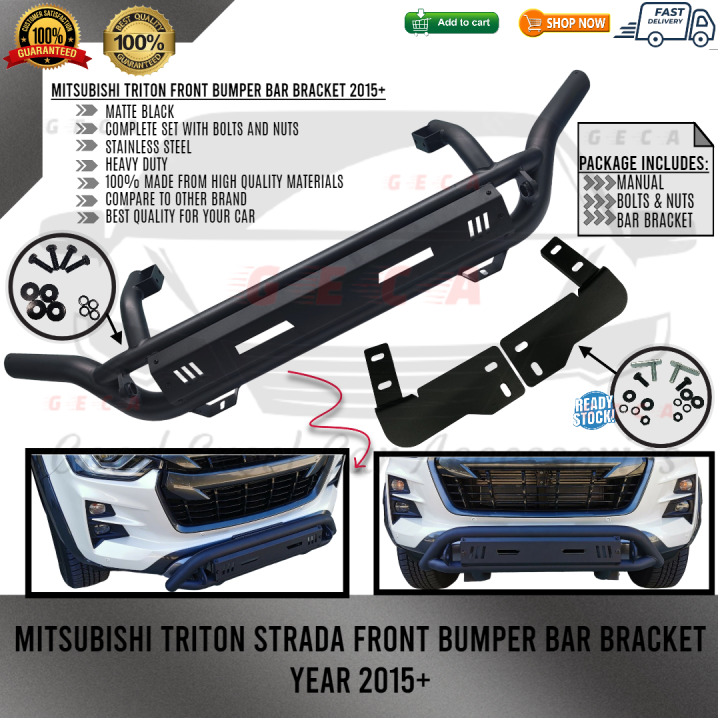 GECA MITSUBISHI TRITON STRADA FRONT BUMPER BAR BRACKET 2015 2016 2017 ...