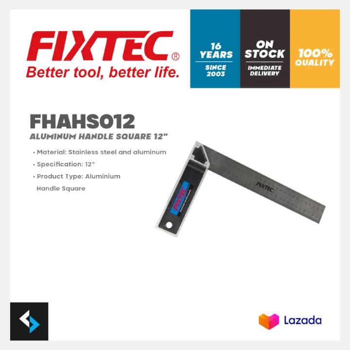 Fixtec Hand Tools Aluminum Handle Square (FHAHS012) | Lazada PH