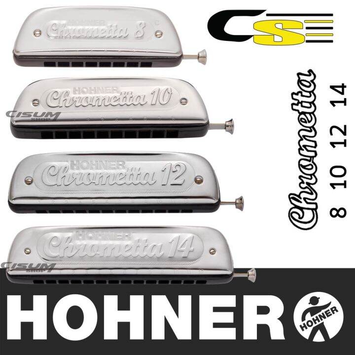 Hohner Chrometta 8 ,Chrometta 10 ,Chrometta 12 ,Chrometta 14 Harmonica ...