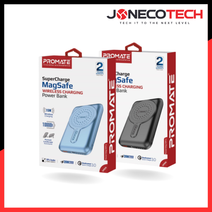 Promate PowerMag-10Pro-2 10000mAh Super Charge MagSafe Wireless ...