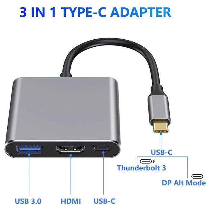 4K Ultra HD Type C Expansion Dock Station Compatible Thunderbolt 3/4 With HDMI USB 3.0 Hub USB-C ...