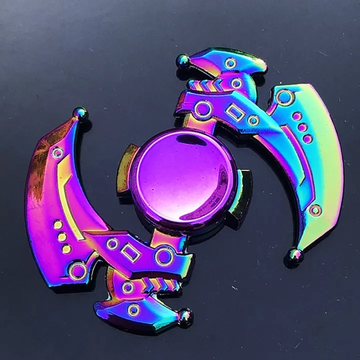 Metal Rainbow Fidget Spinner Colorful EDC Hand Spinner Anti-Anxiety Toy ...