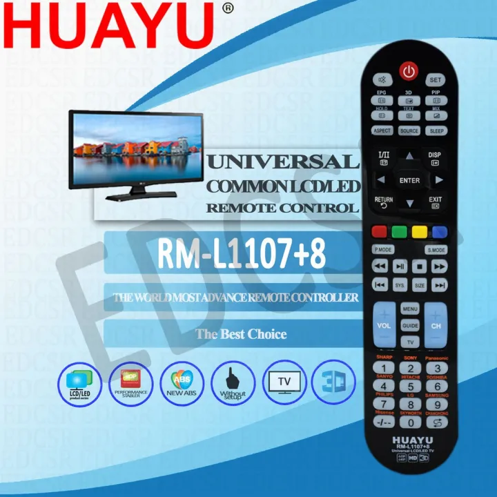 Huayu RM-L1107+8 Universal LED LCD Remote Control | Lazada PH