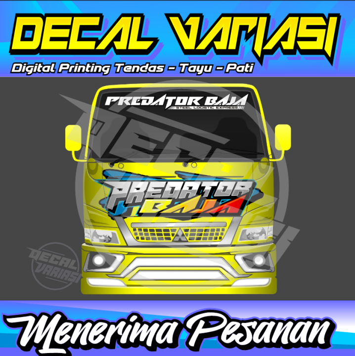 STIKER KABIN DEPAN TRUK CANTER-STIKER DECAL-STIKER KACA PREDATOR BAJA ...