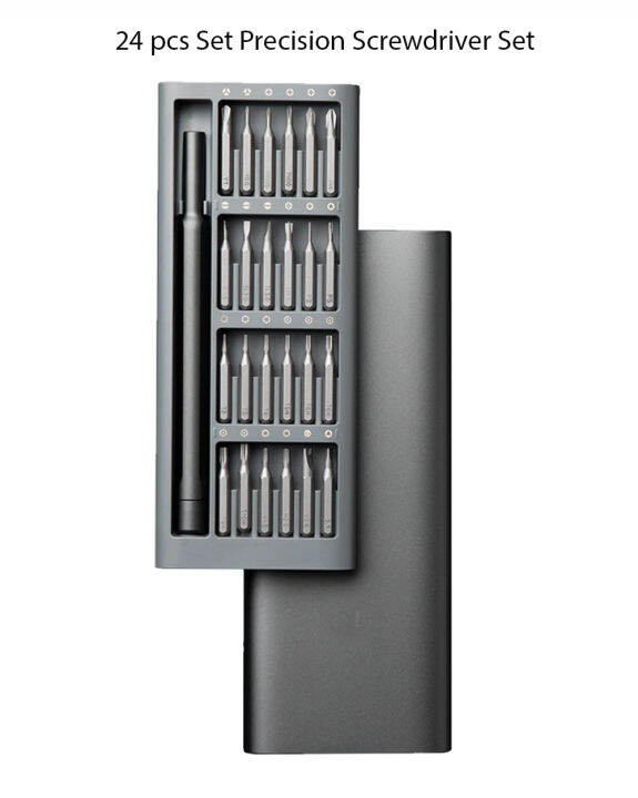 Precision Screwdriver 24pcs S2 Bit Set with Aluminium Casing Screw ...