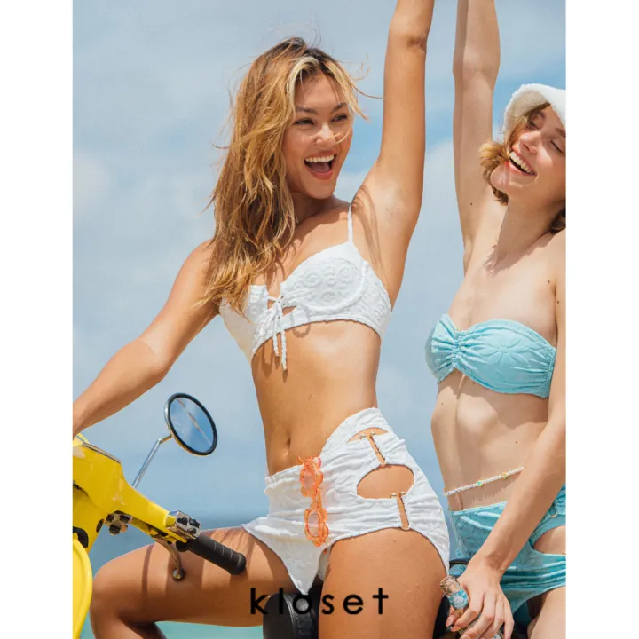 Kloset (KK22-S001) กระโปรงเว้าข้าง กระโปรงใส่กับชุดว่ายน้ำ กระโปรงสั้น กระโปรงผู้หญิง | Lazada.co.th