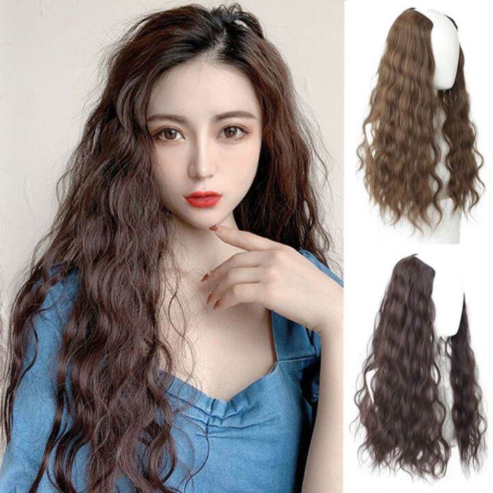 BHHH แฮร์พีชผมยาว สีดำสีดำ แฟชั่นแฟชั่นแฟชั่น วันต่อวัน ไร้รอยต่อไร้ ...