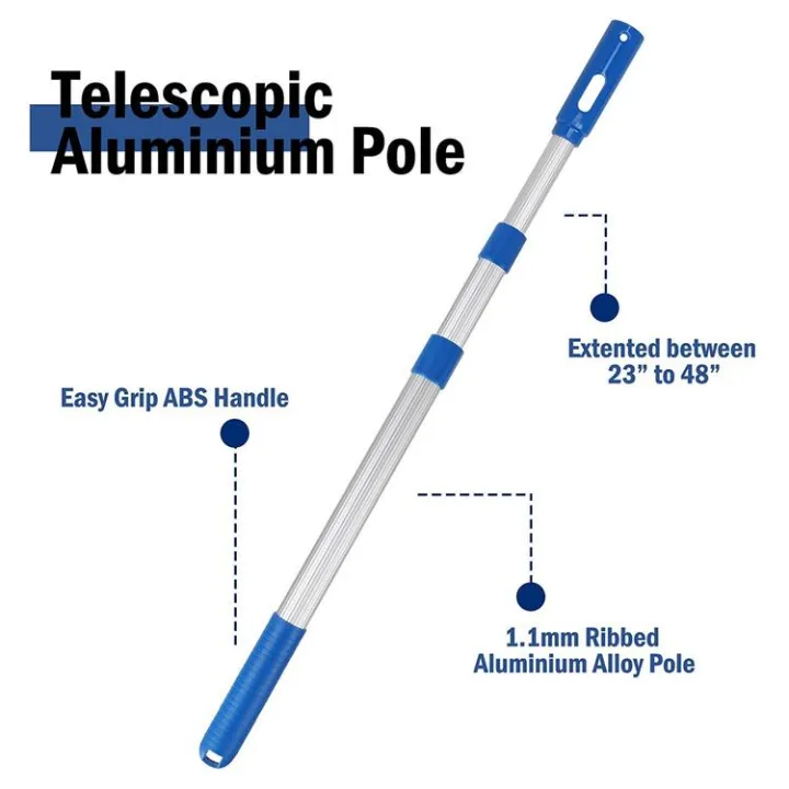 Sturdy Aluminum Telescopic Swimming Pool Pole Adjustable Pool Pole ...