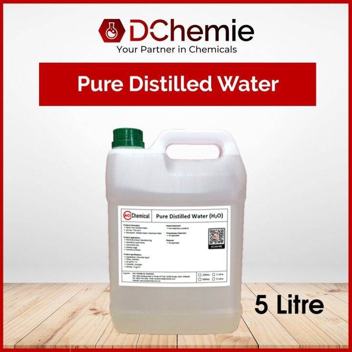 Pure Distilled Water / Deionized Water / Air Suling [5000mL] - Lab ...