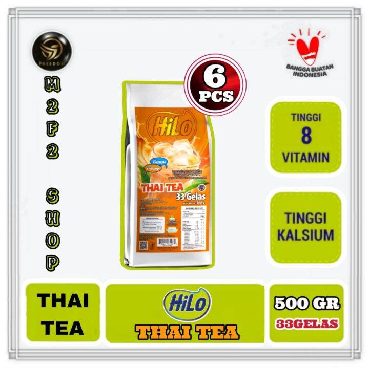 HiLo Thai Tea Minuman Bubuk Refill - 500 gr (Kemasan 6 Pcs) | Lazada ...