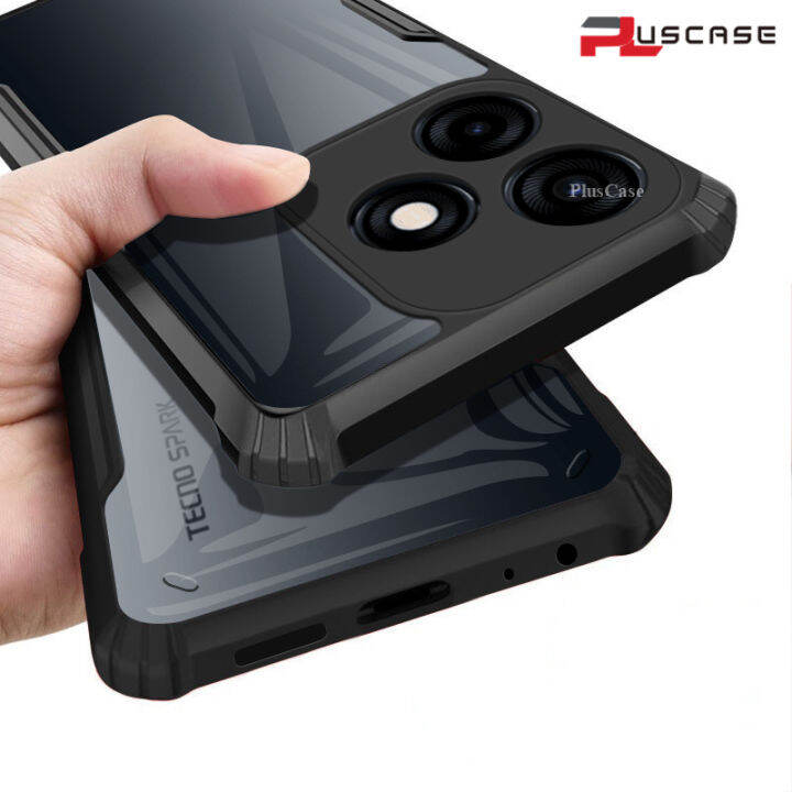 Pluscase For Tecno Spark 10 Pro Spark 10c 4g Case Air Cushion Hard Crystal Clear Back Soft