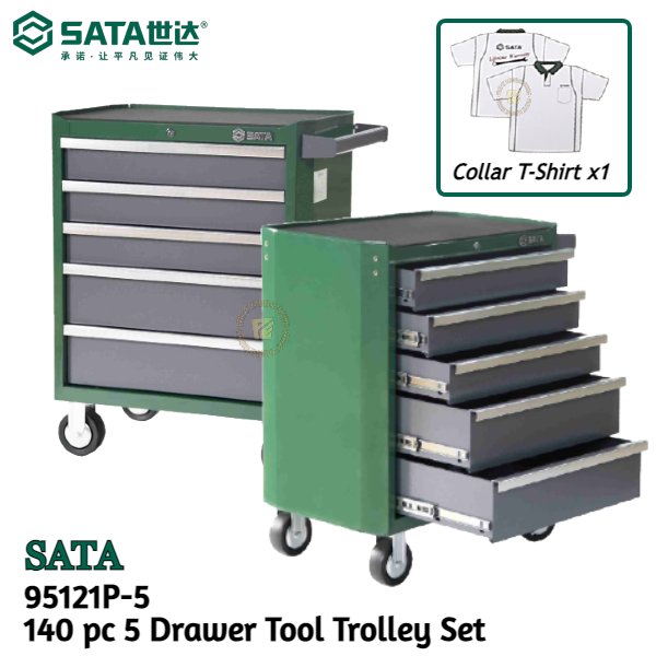 SATA - 95121P-5 - 140 pc Drawer Tool Trolley Set | Lazada