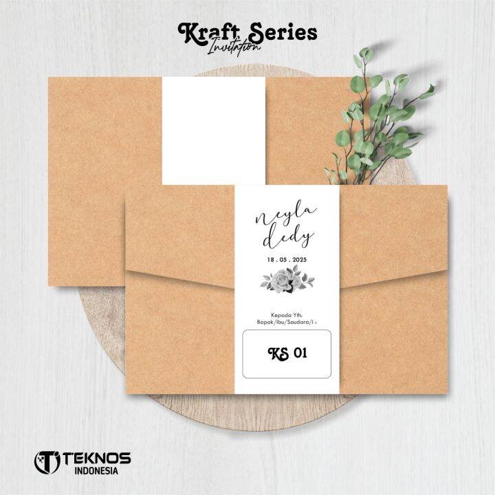 [100 pcs] UNDANGAN PERNIKAHAN KRAFT SABUK SIMPLE ELEGANT - UNDANGAN ...