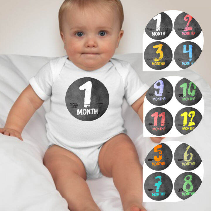 Baby Custom Monthly Onesies - Colored No. | Lazada PH