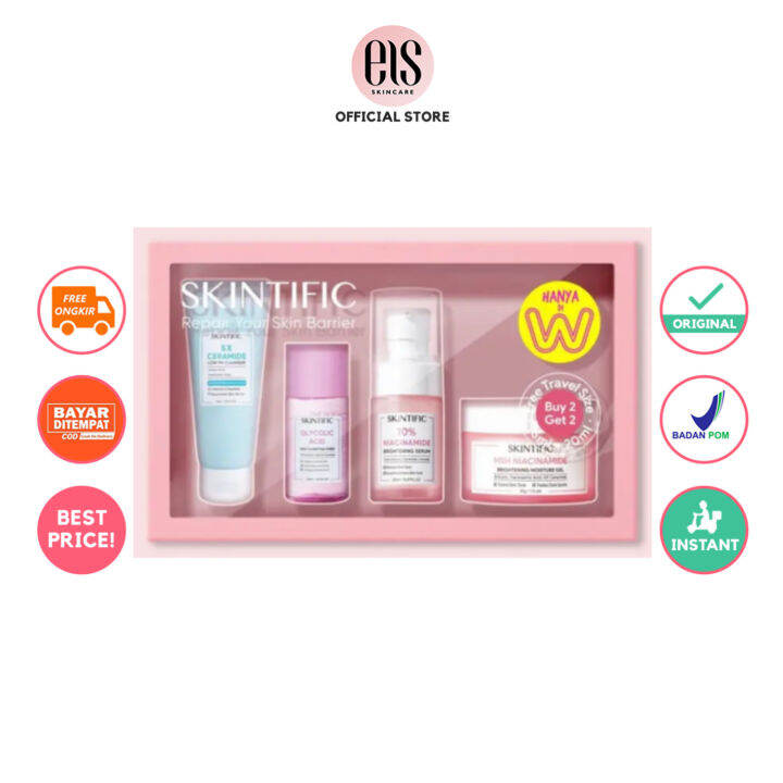 SKINTIFIC NIACINAMIDE GLOWING SET (4 PCS) | Lazada Indonesia