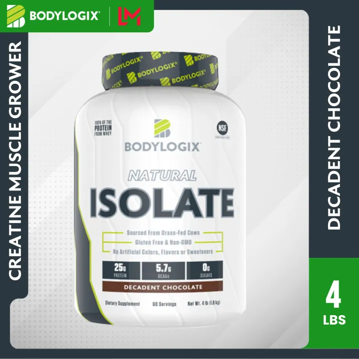 BodyLogix Natural Isolate Protein Powder - 4lbs Decadent Chocolate ...