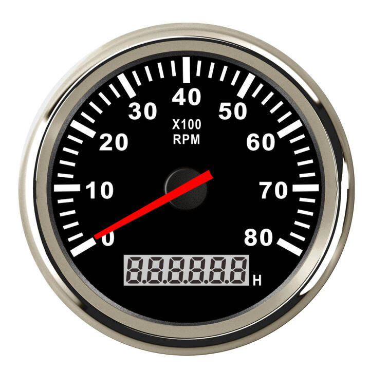Digital Engine Tach Hourmeter Tachometer Gauge 6000 8000 9990 RPM Meter ...
