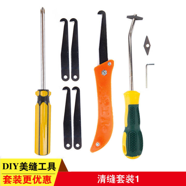 Beautiful seam agent construction tool artifact glue gun tile floor ...