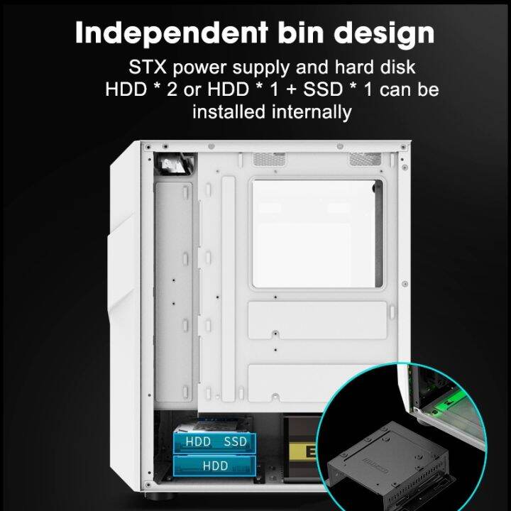 INPLAY Mid-Tower ATX PC Case Computer Case with 6 Fan Slot Meteor 06 ...