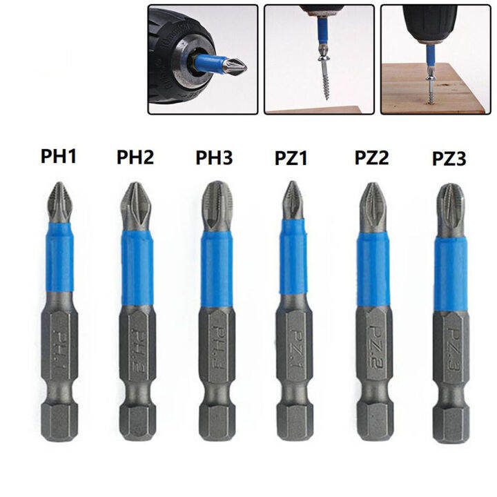 1ชิ้นไขควงกันลื่นชุดบิตผลกระทบไฟฟ้า50มม. PH1/PH2/PH3/PZ1/PZ2/PZ3 ...