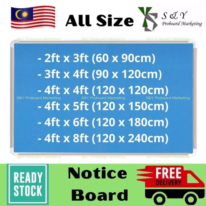 Size 2x3 Foam Notice Board (Blue) | Lazada